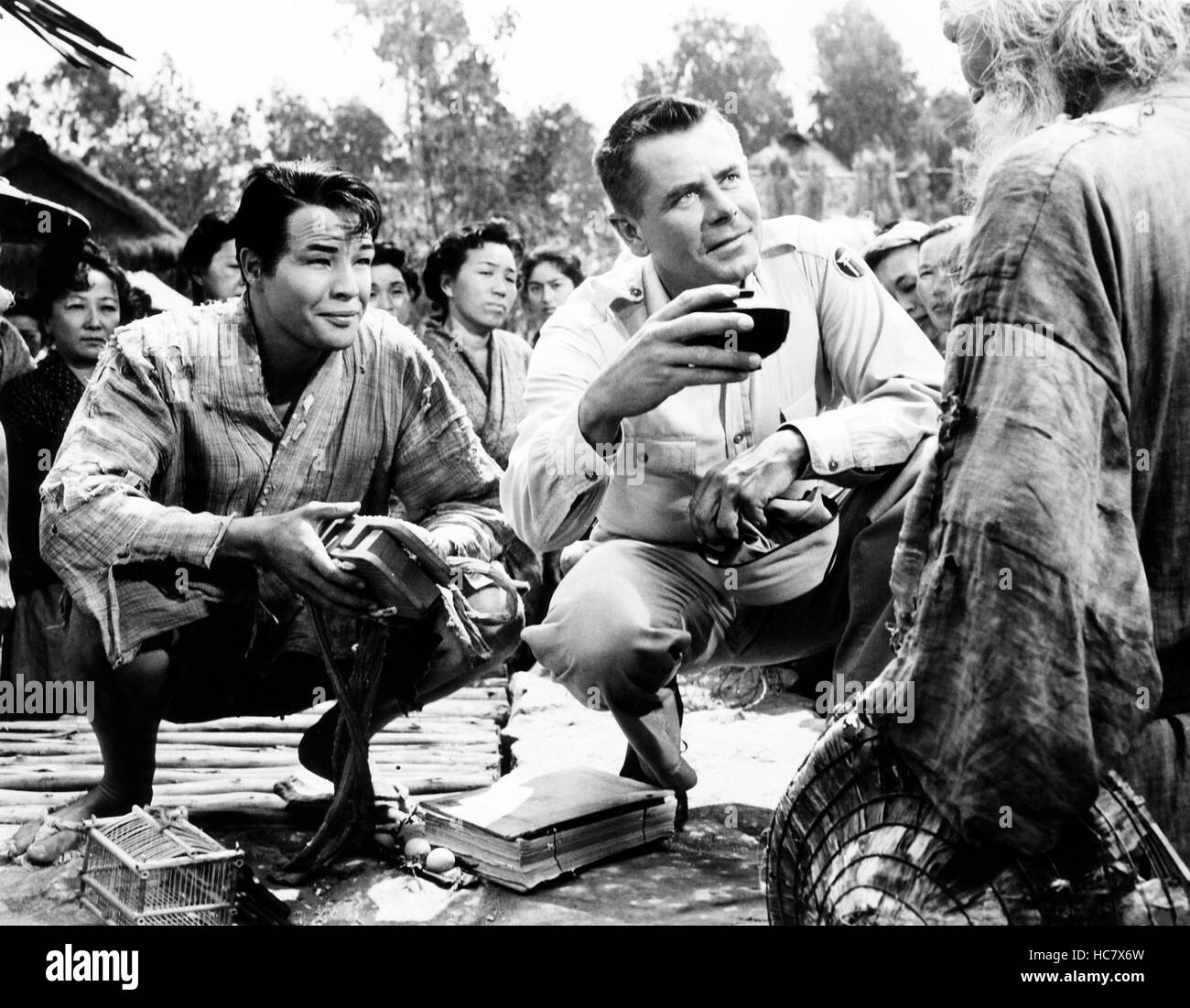THE TEAHOUSE OF THE AUGUST MOON, from left, Marlon Brando, Glenn Ford ...