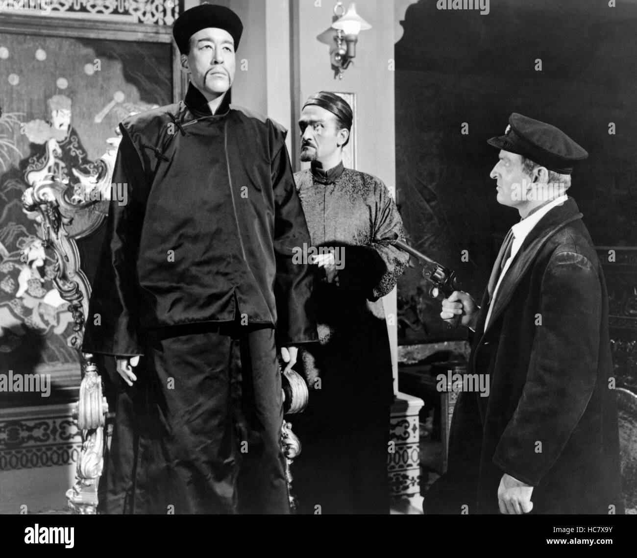 THE TERROR OF THE TONGS, from left: Christopher Lee, Roger Delgado, Geoffrey Toone, 1961 Stock ...