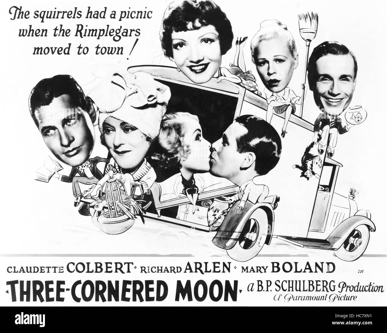 THREE-CORNERED MOON, US lobbycard, front from left: Richard Arlen, Mary ...