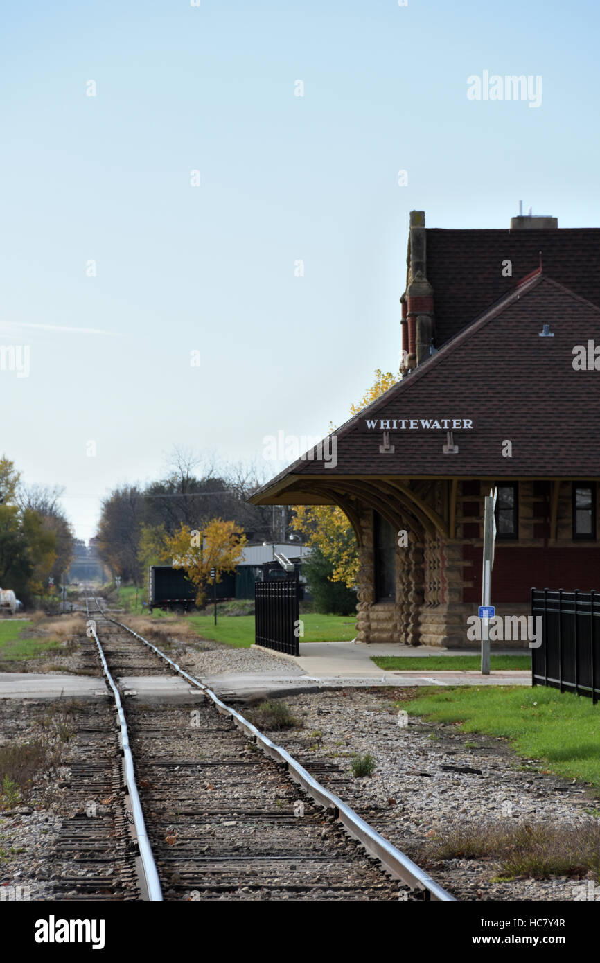 Historic train depot in Whitewater, Wisconsin Stock Photo - Alamy