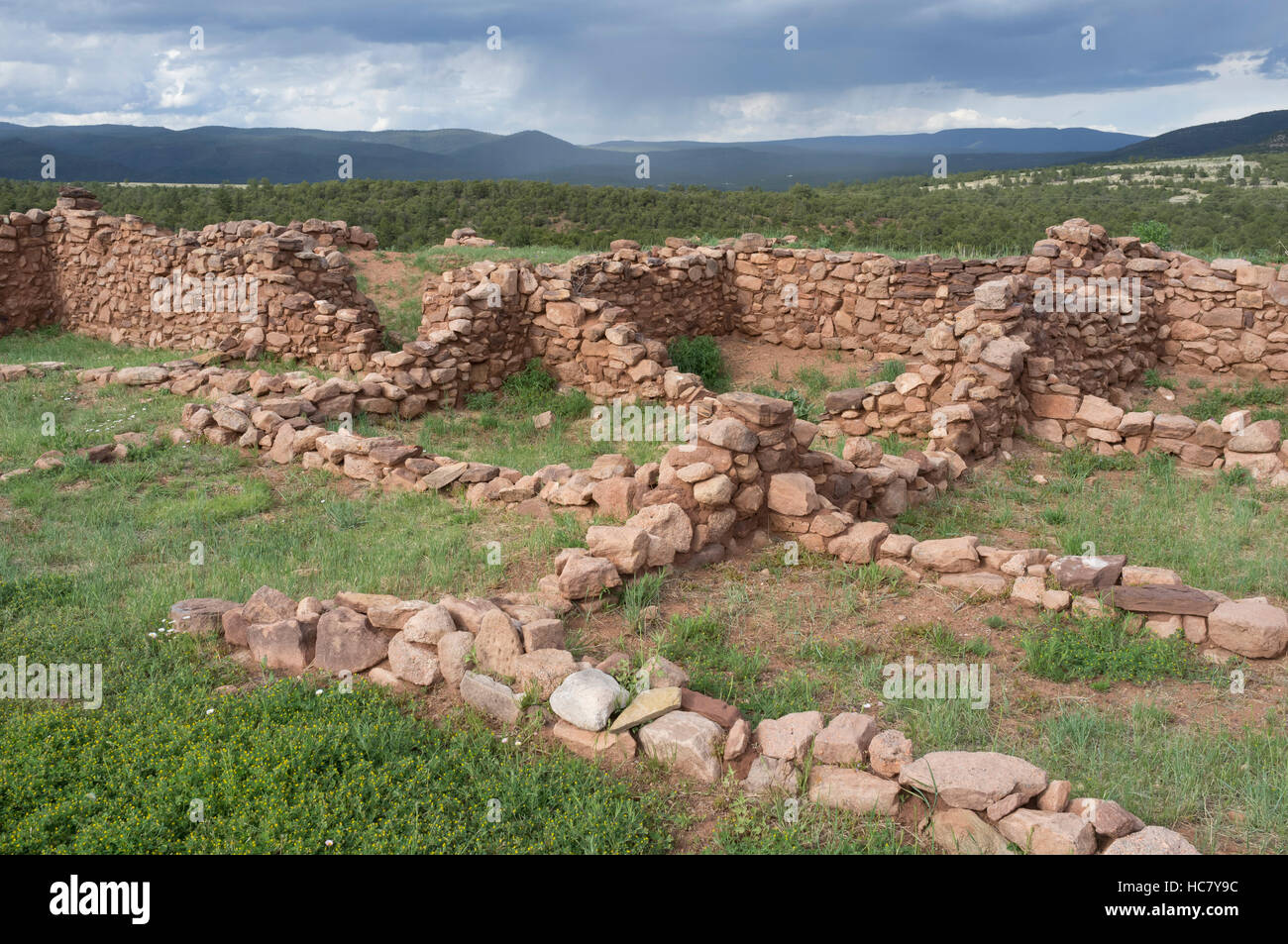 Pecos, New Mexico: Ruined walls along Mission Ruins Trail at Pecos ...