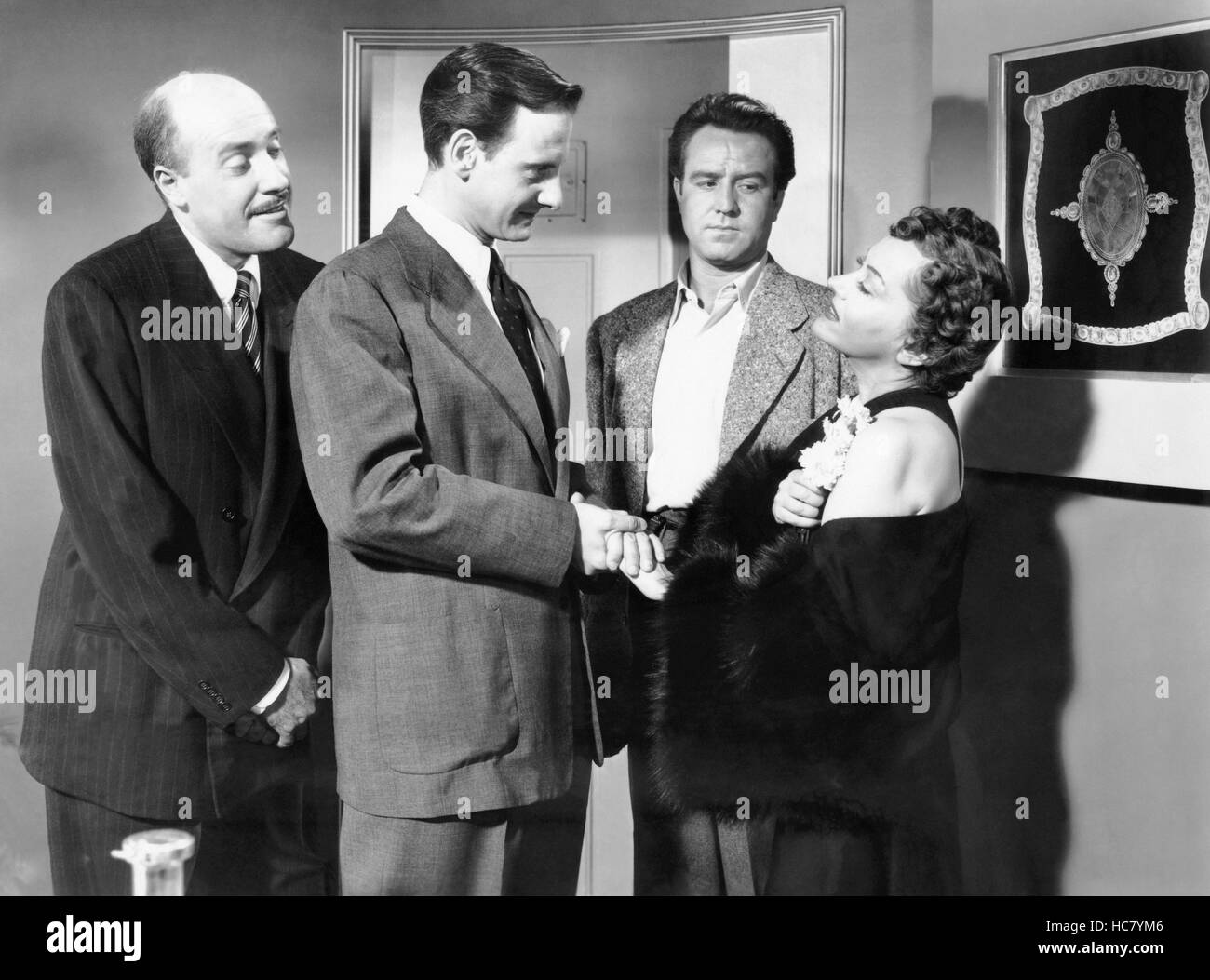 THREE FOR BEDROOM C, from left, Fred Clark, Gans Conried, Steve Brodie ...