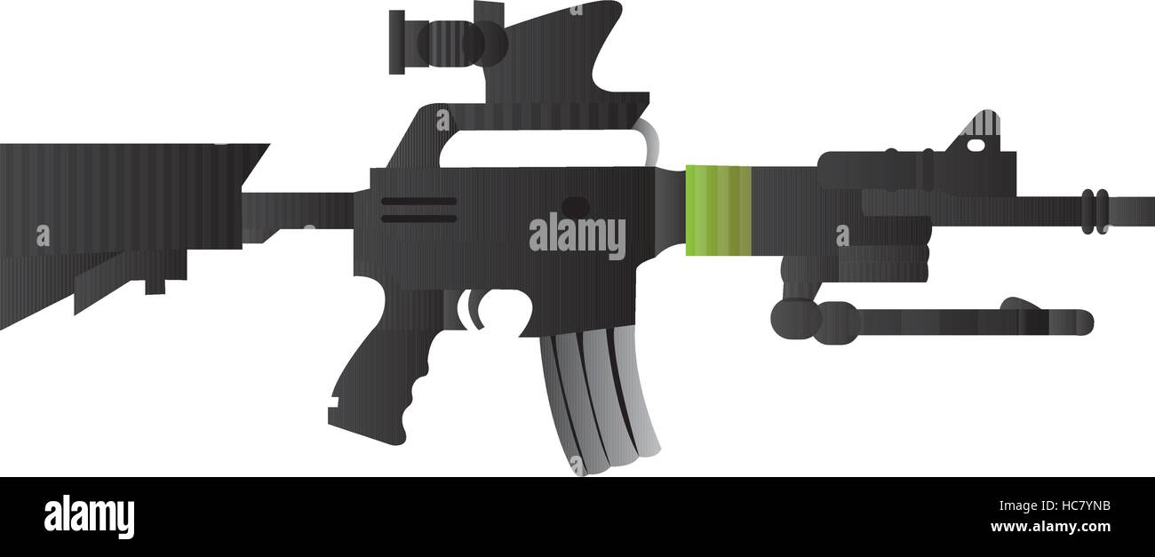 Isolated machine gun on a white background, Vector illustration Stock Vector Image & Art - Alamy