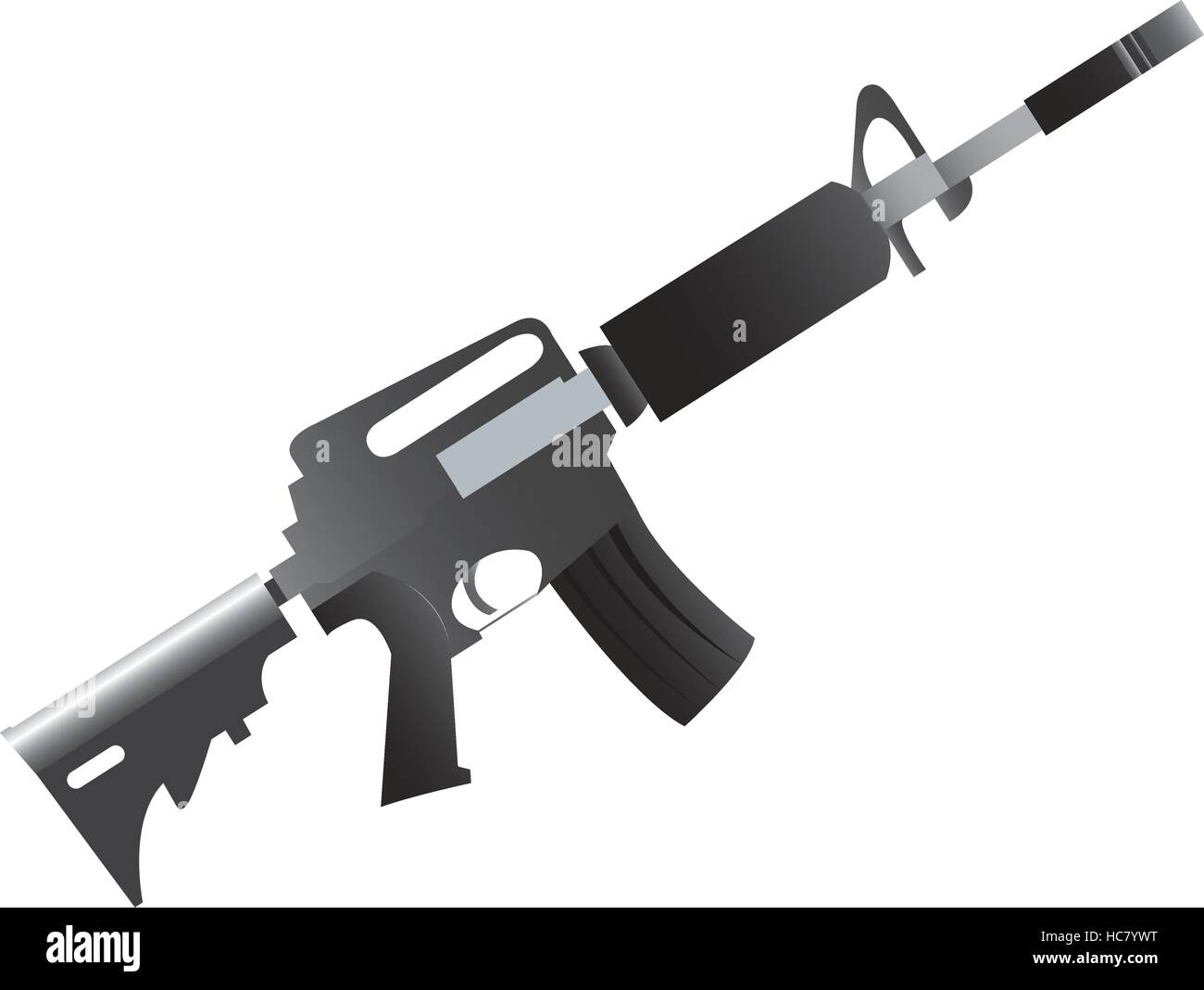 Isolated machine gun on a white background, Vector illustration Stock ...