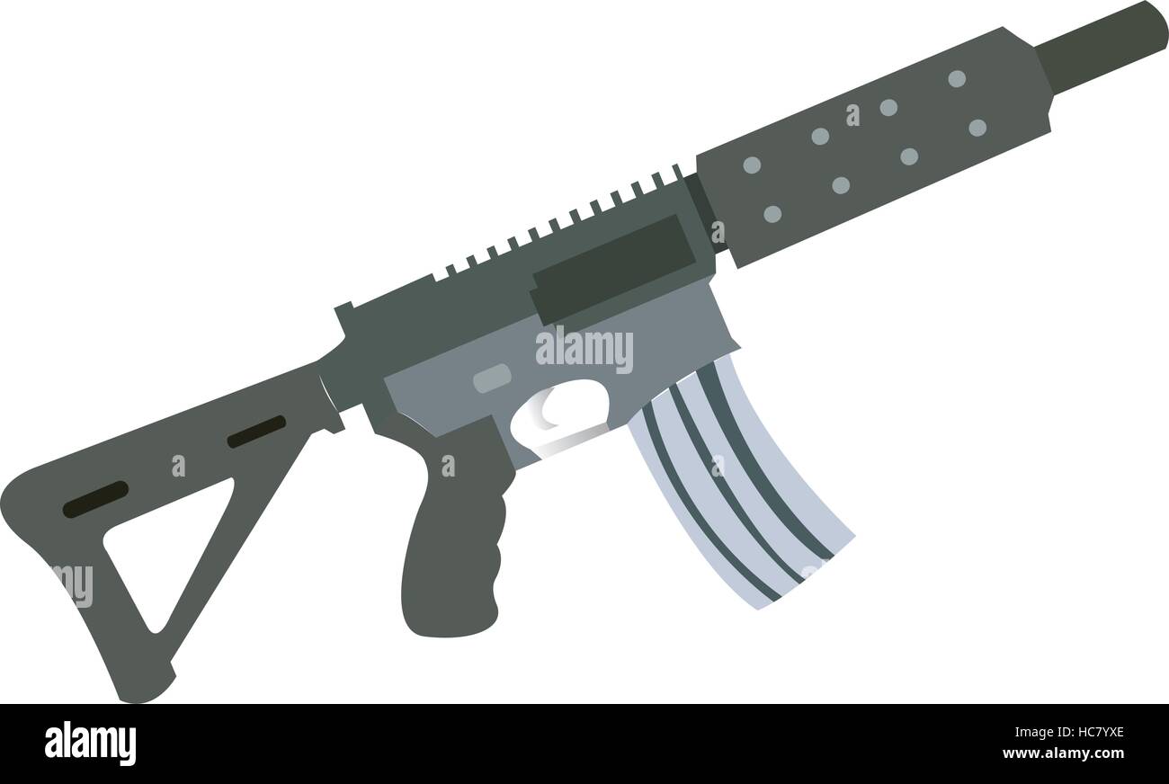 Isolated machine gun on a white background, Vector illustration Stock ...