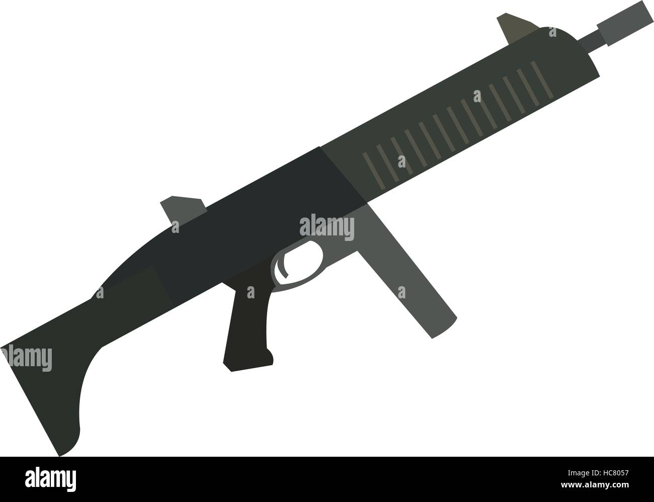 Isolated machine gun on a white background, Vector illustration Stock ...