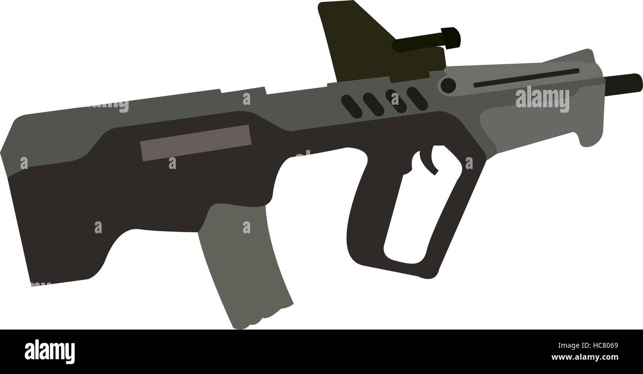 Isolated machine gun on a white background, Vector illustration Stock ...