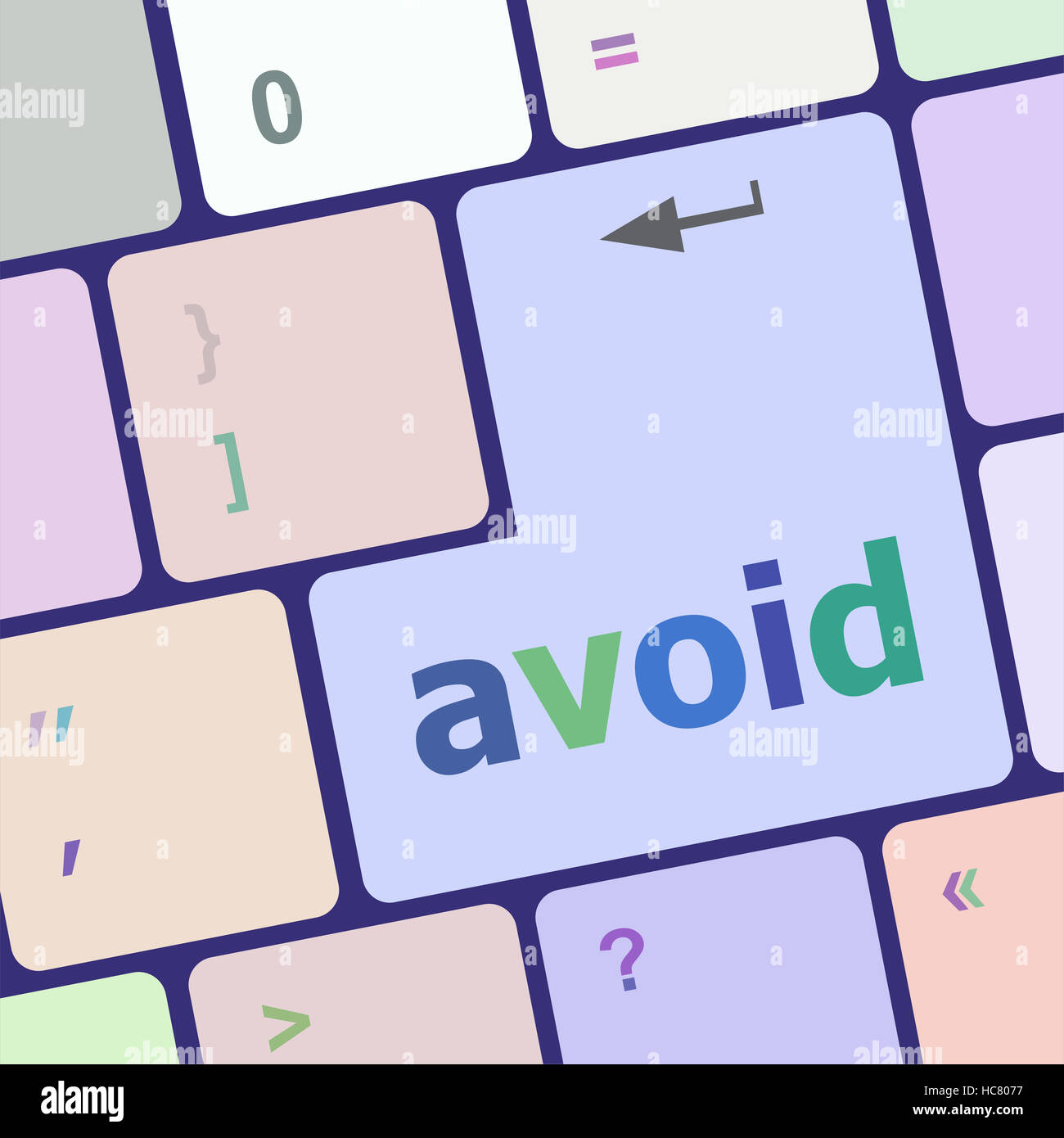 avoid word on keyboard key, notebook computer Stock Photo - Alamy