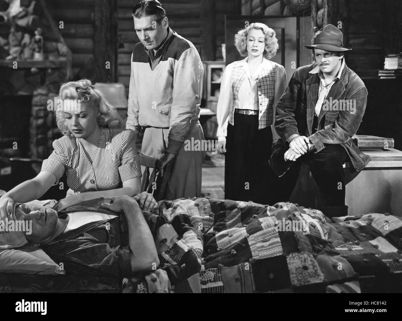 TIMBER QUEEN, from left: Charles Anthony Hughes (lying down), Mary Beth ...