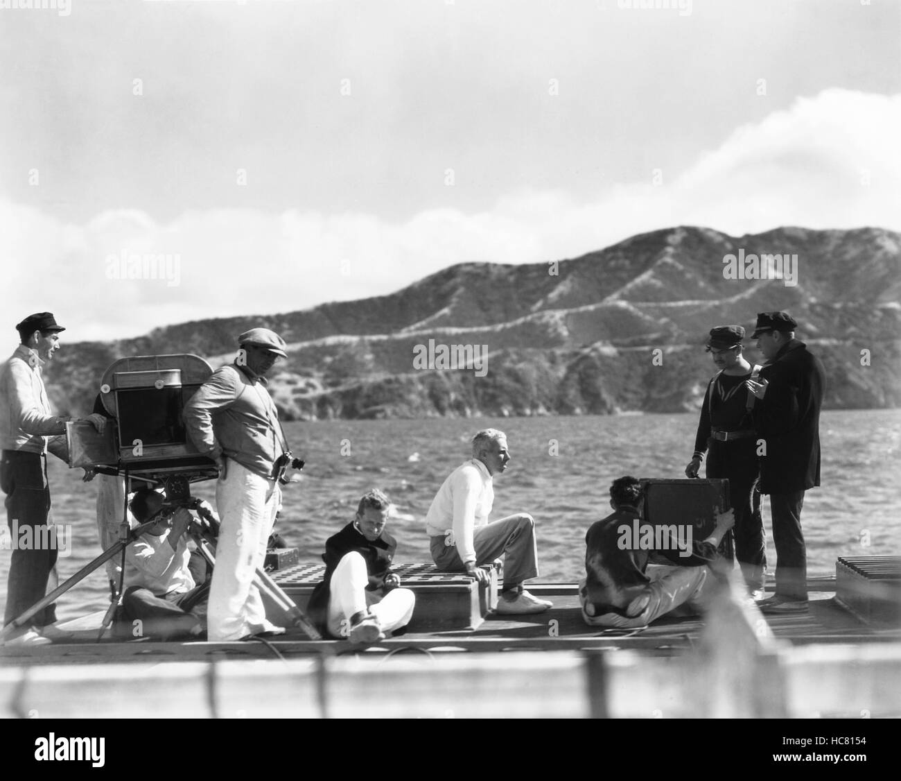 TIGER SHARK, director Howard Hawks (center), Edward G. Robinson (2nd ...