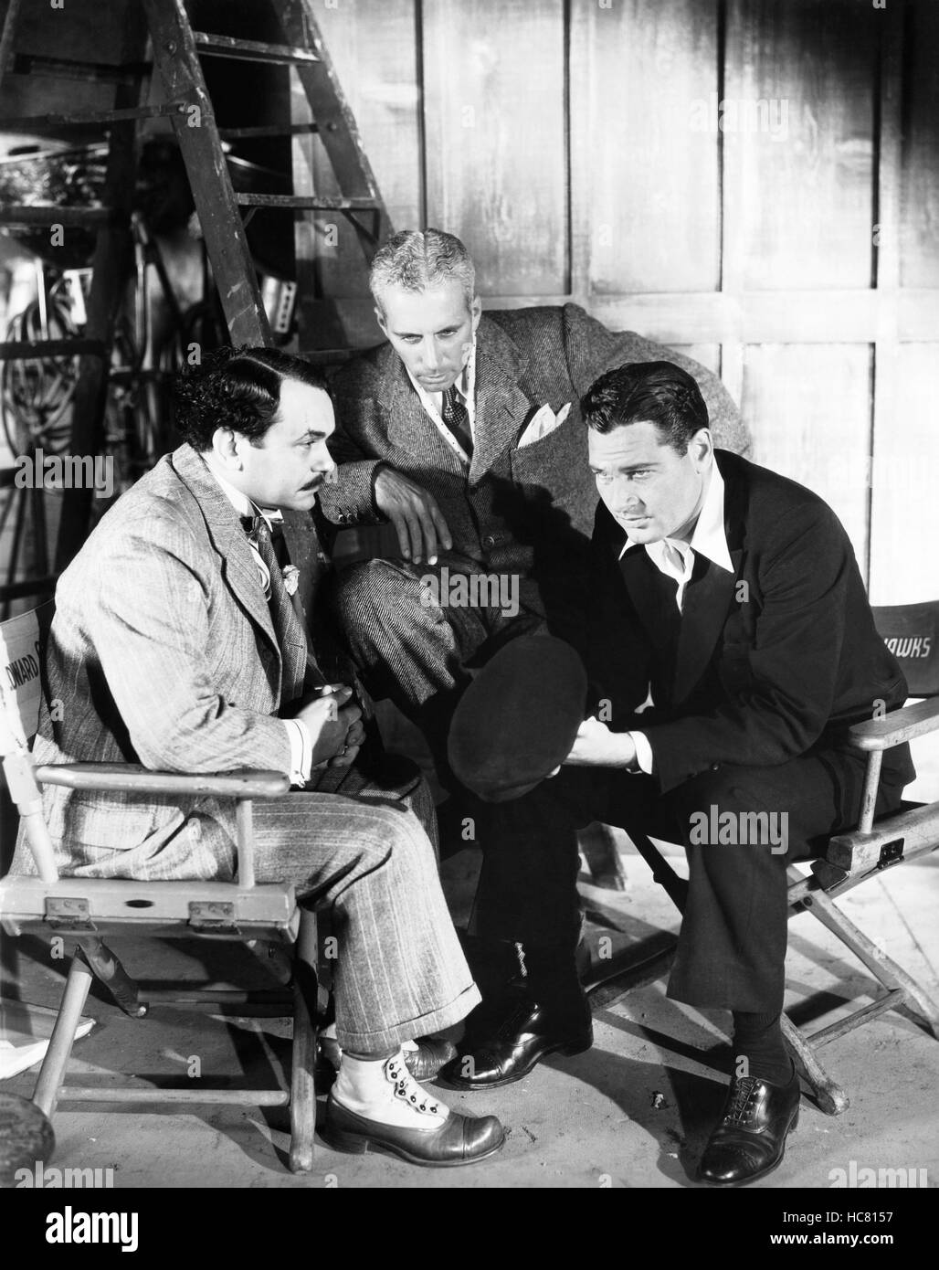 TIGER SHARK, from left: Edward G. Robinson, director Howard Hawks ...