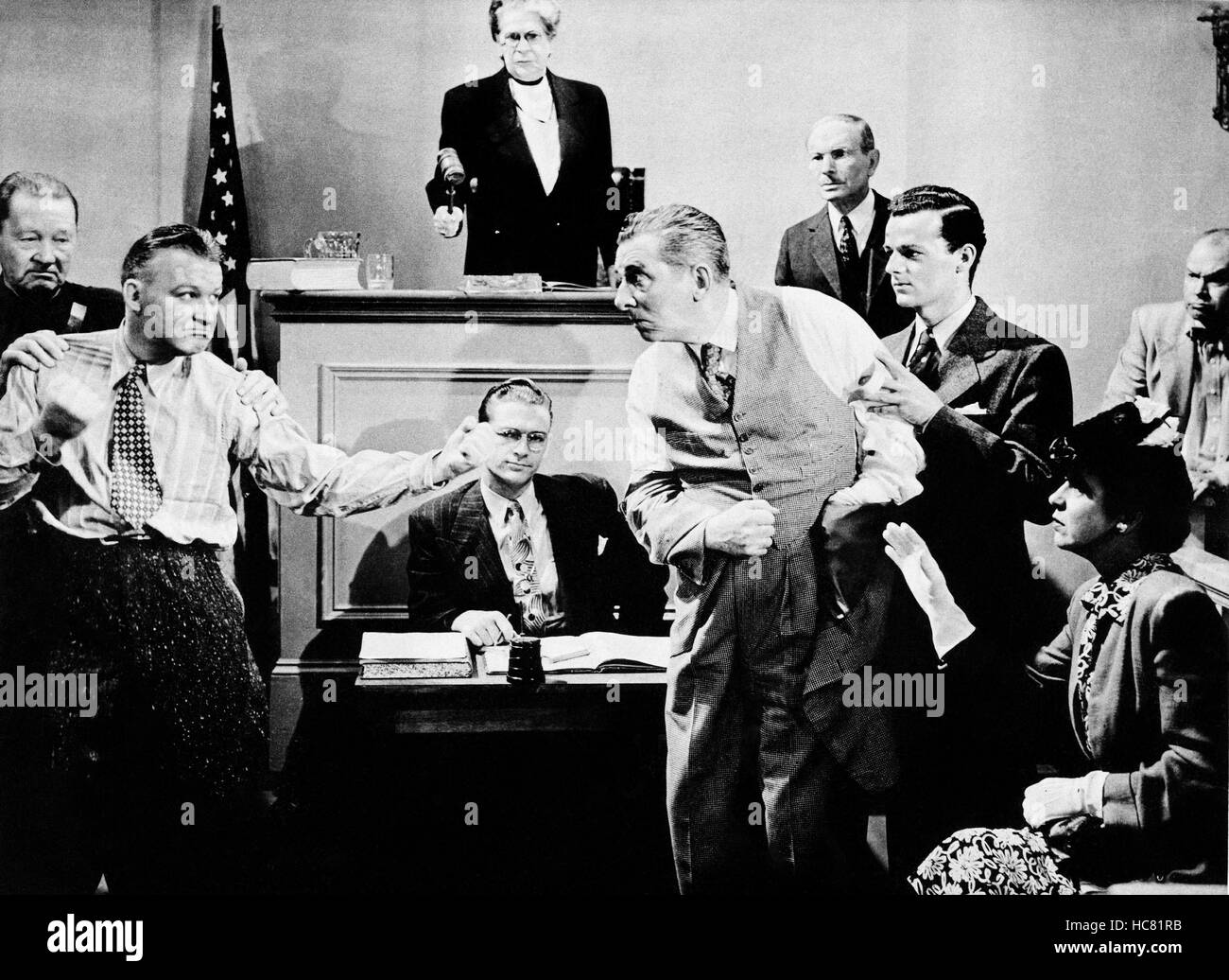 THE TOWN WENT WILD, face to face from left: Tom Tully, Edward Everett ...