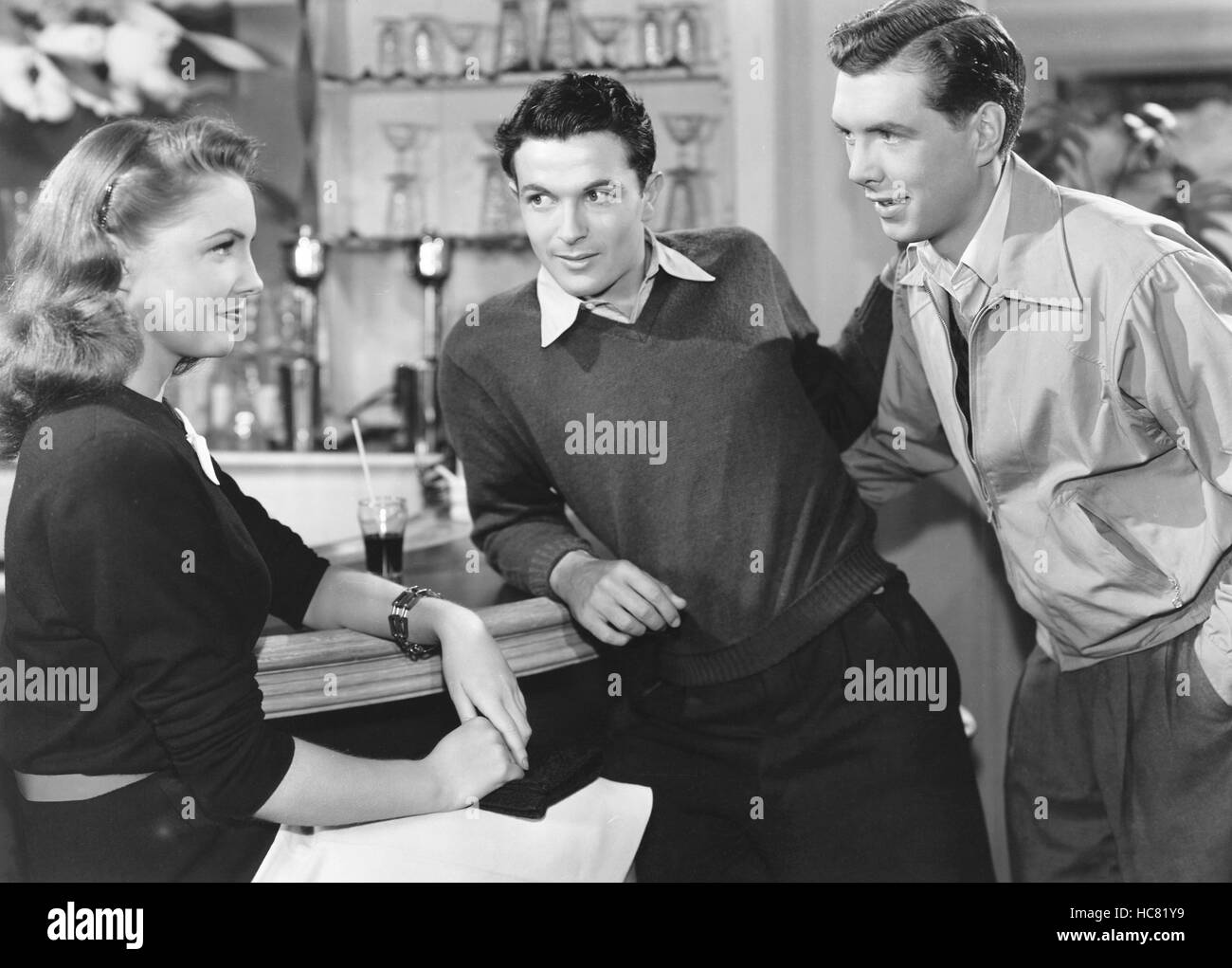 TOO YOUNG TO KNOW, from left: Joan Leslie, Robert Lowell, Robert Hutton ...