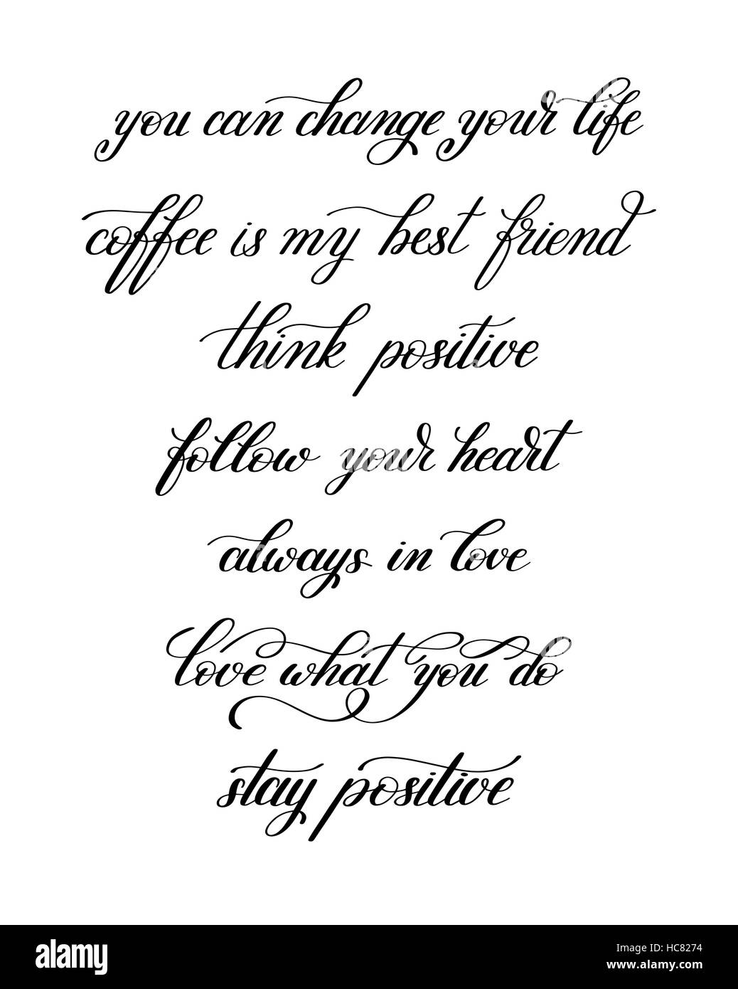 Change life handwritten lettering hi-res stock photography and images ...