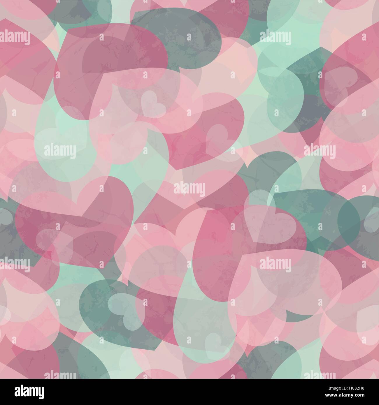 Valentines day background blue hearts seamless pattern Stock Vector ...