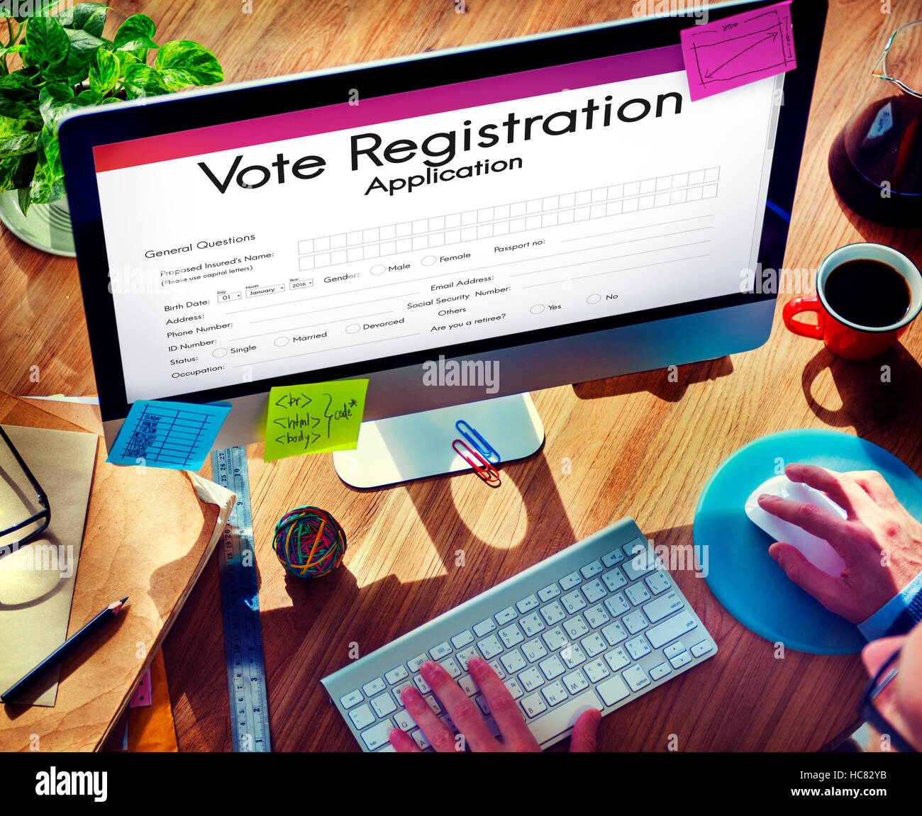 Vote Election Document Filling Concept Stock Photo - Alamy