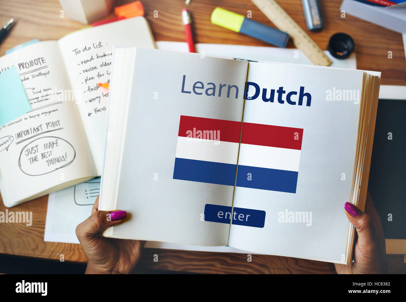Learn Dutch Language Online Education Concept Stock Photo - Alamy