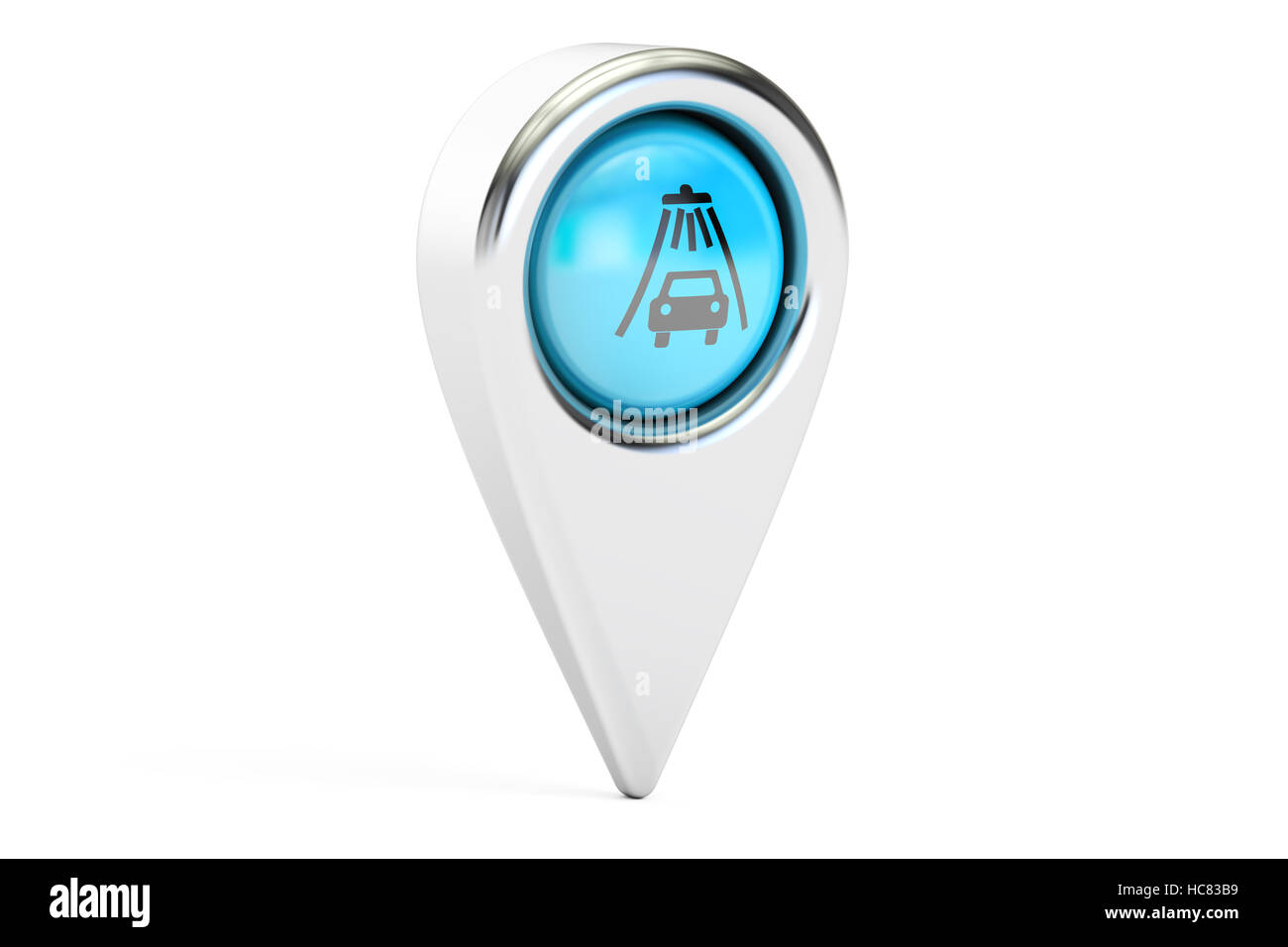 Car wash map pointer, 3D rendering isolated on white background Stock ...