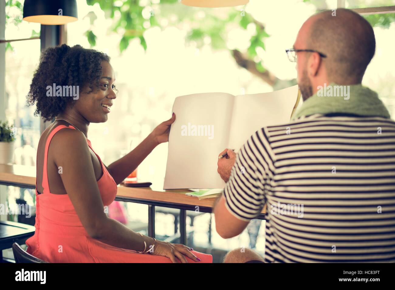 African Descent Correspondence Talking Strategy Concept Stock Photo - Alamy