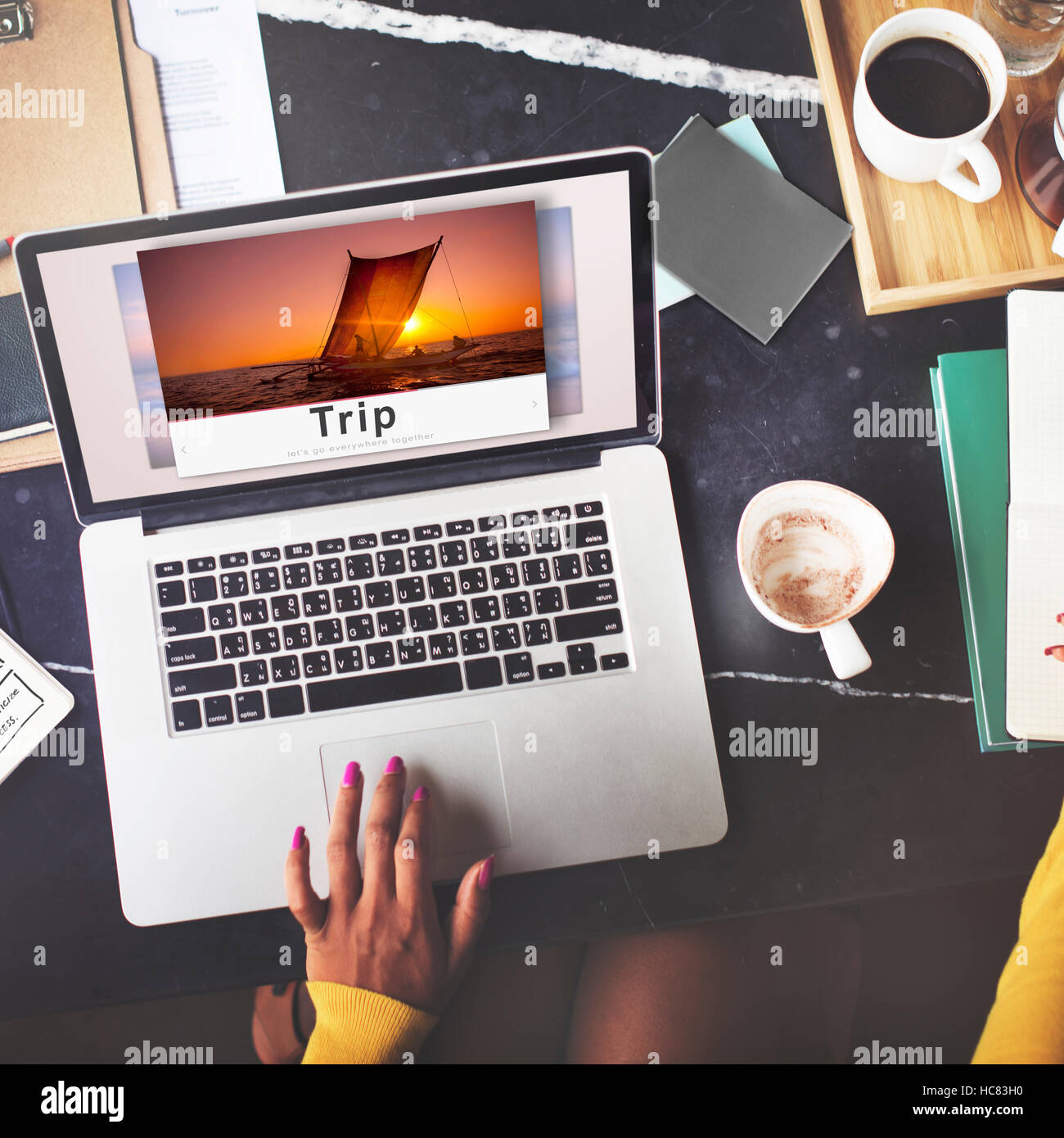 Destination Voyage Explore Journey Recreation Concept Stock Photo - Alamy