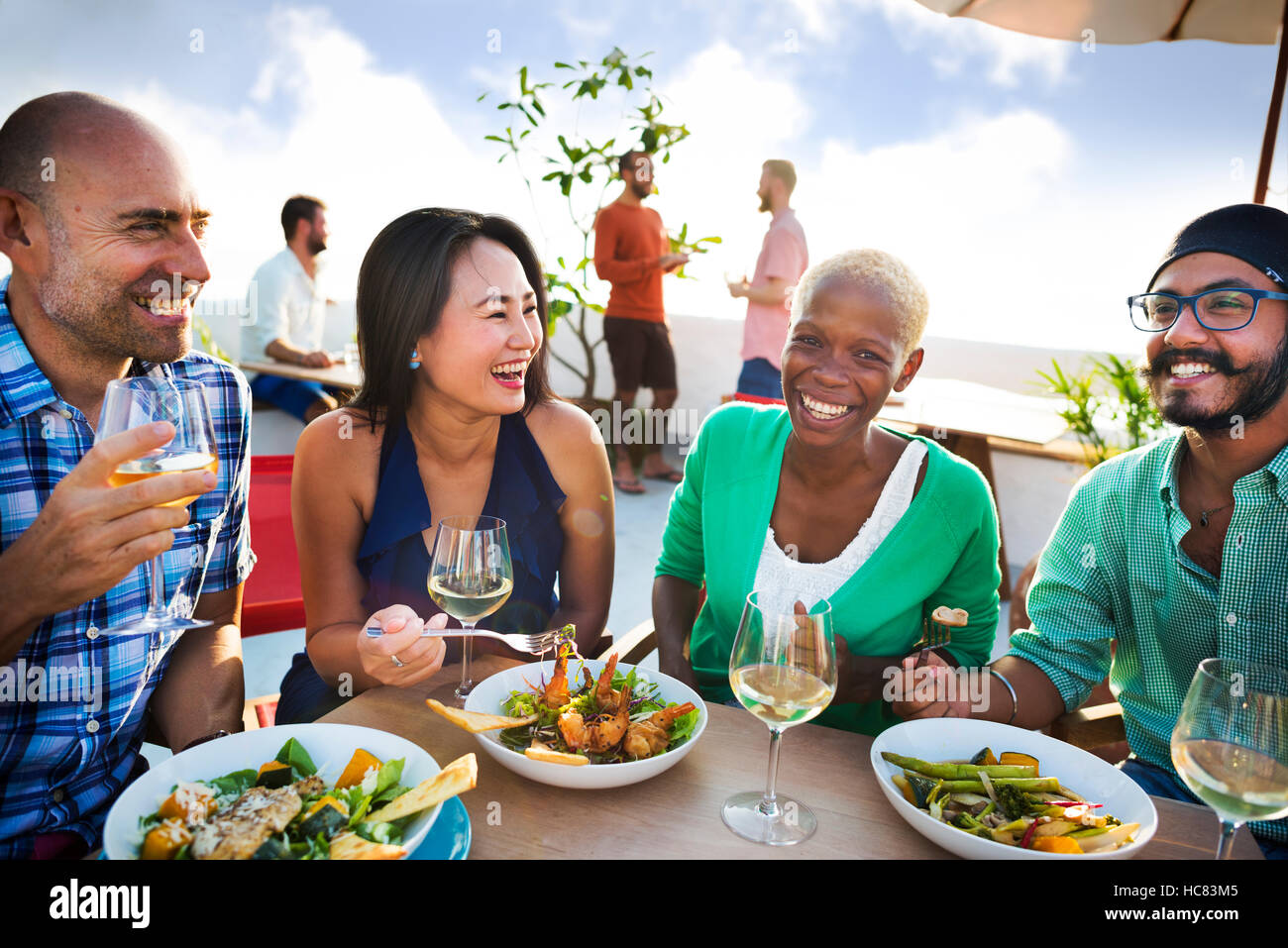 Group Of People Dining Concept Stock Photo - Alamy