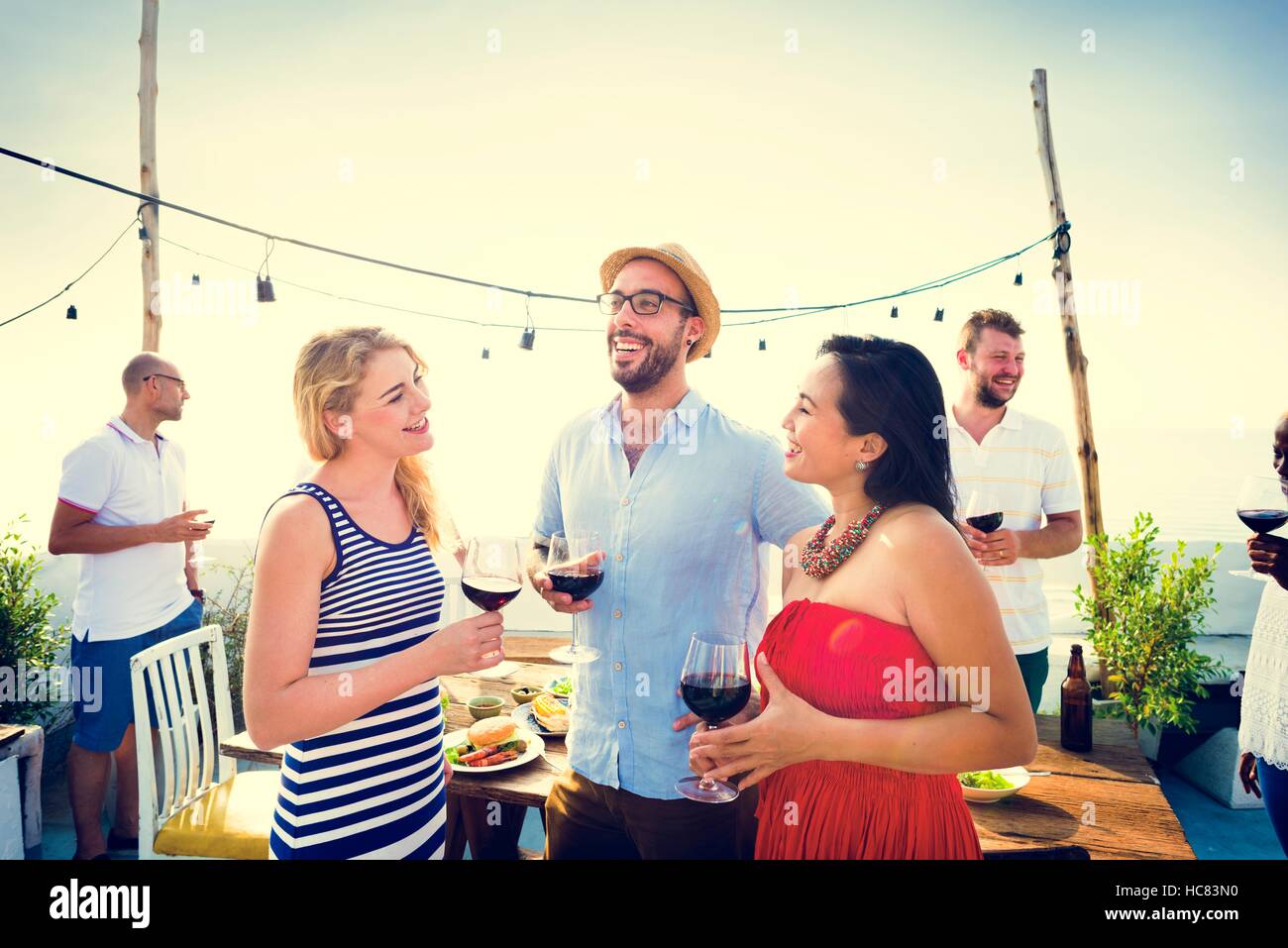 Group Of People Party Concept Stock Photo - Alamy