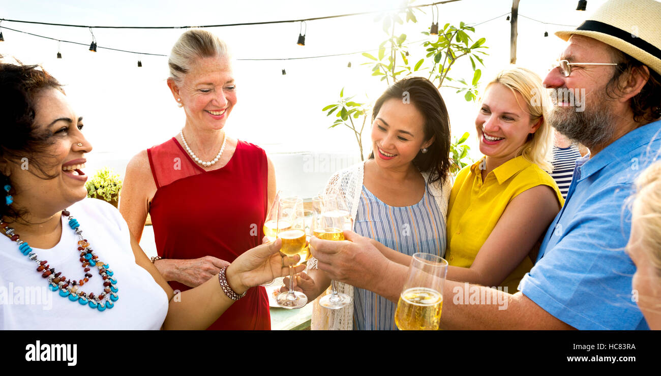 Group Of People Party Concept Stock Photo - Alamy