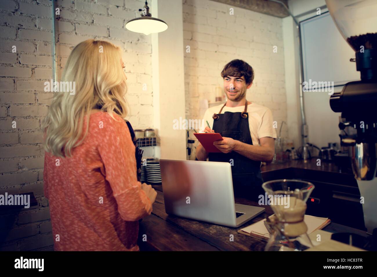 Barista Cafe Restaurant Cafeteria Customer Serve Concept Stock Photo ...