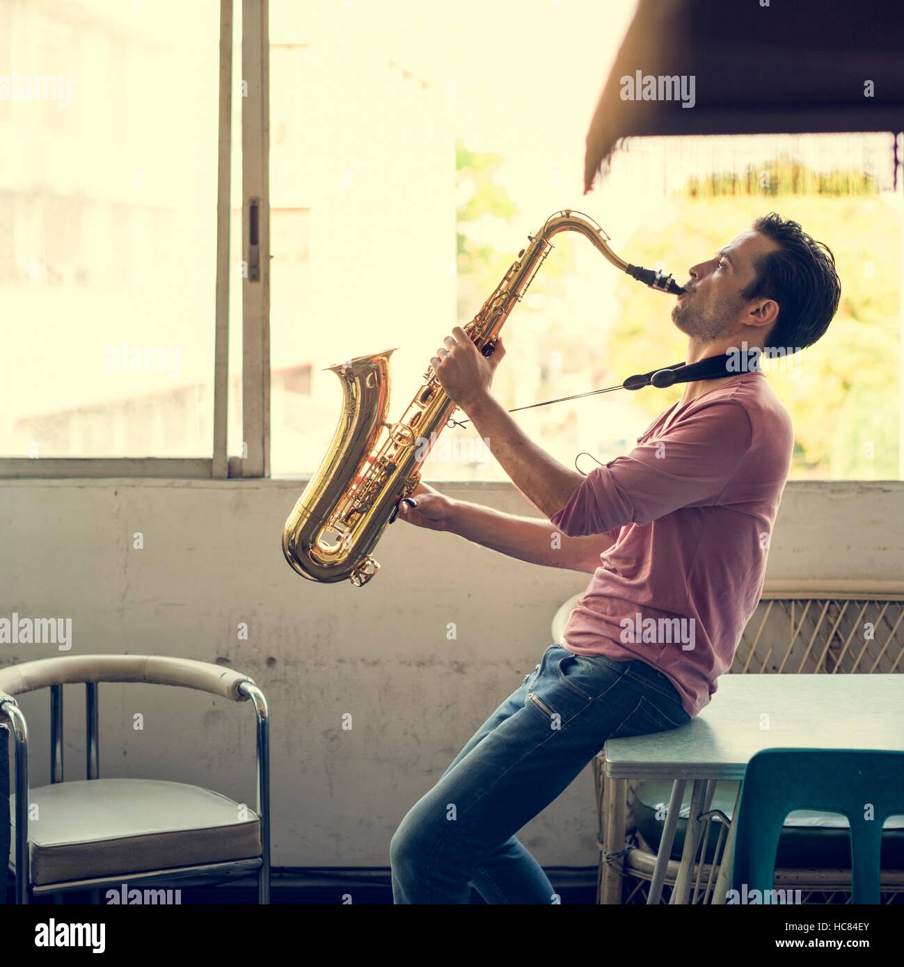Saxophone Symphony Musician Jazz Instrument Concept Stock Photo - Alamy