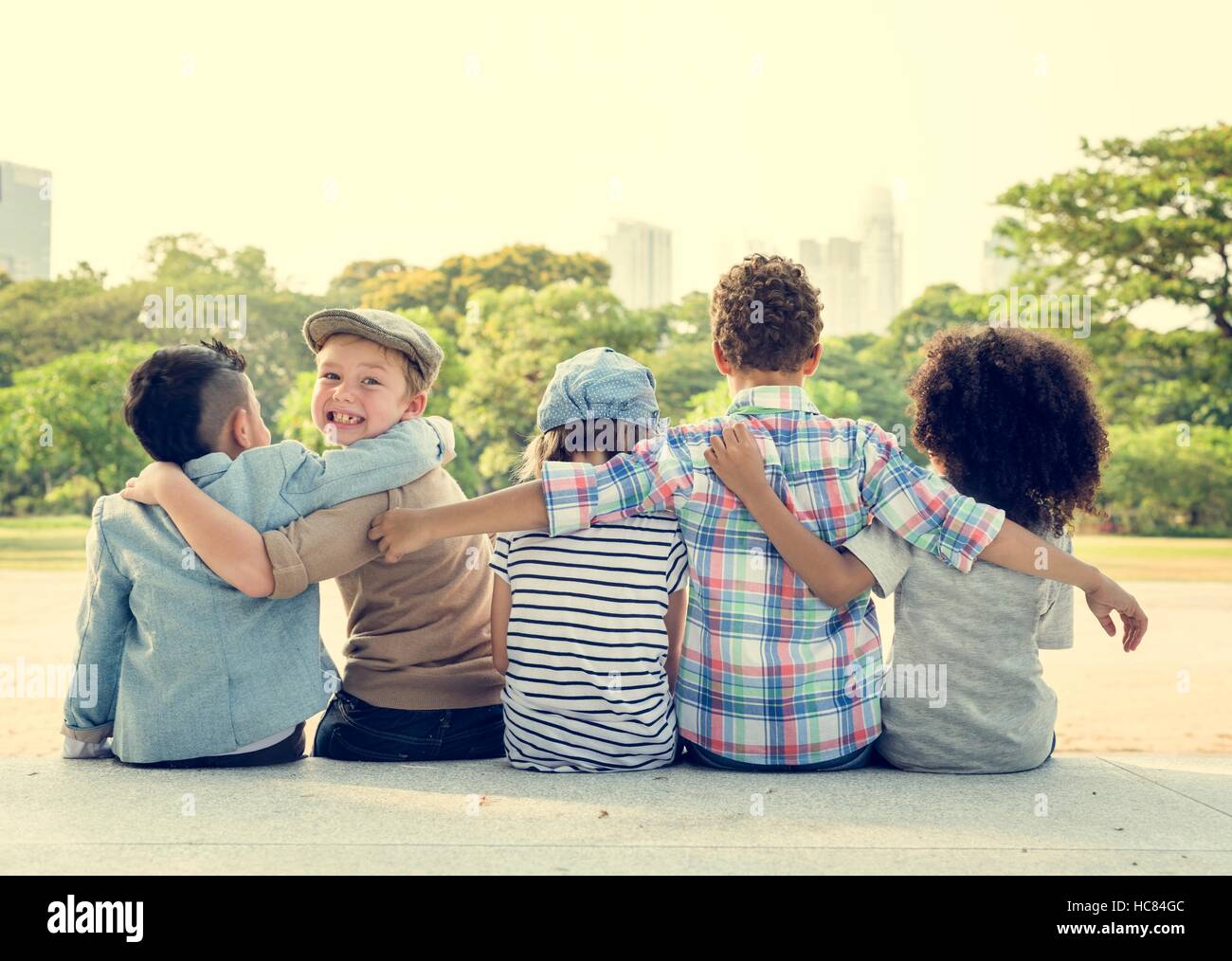 Casual Children Cheerful Cute Friends Kids Concept Stock Photo - Alamy
