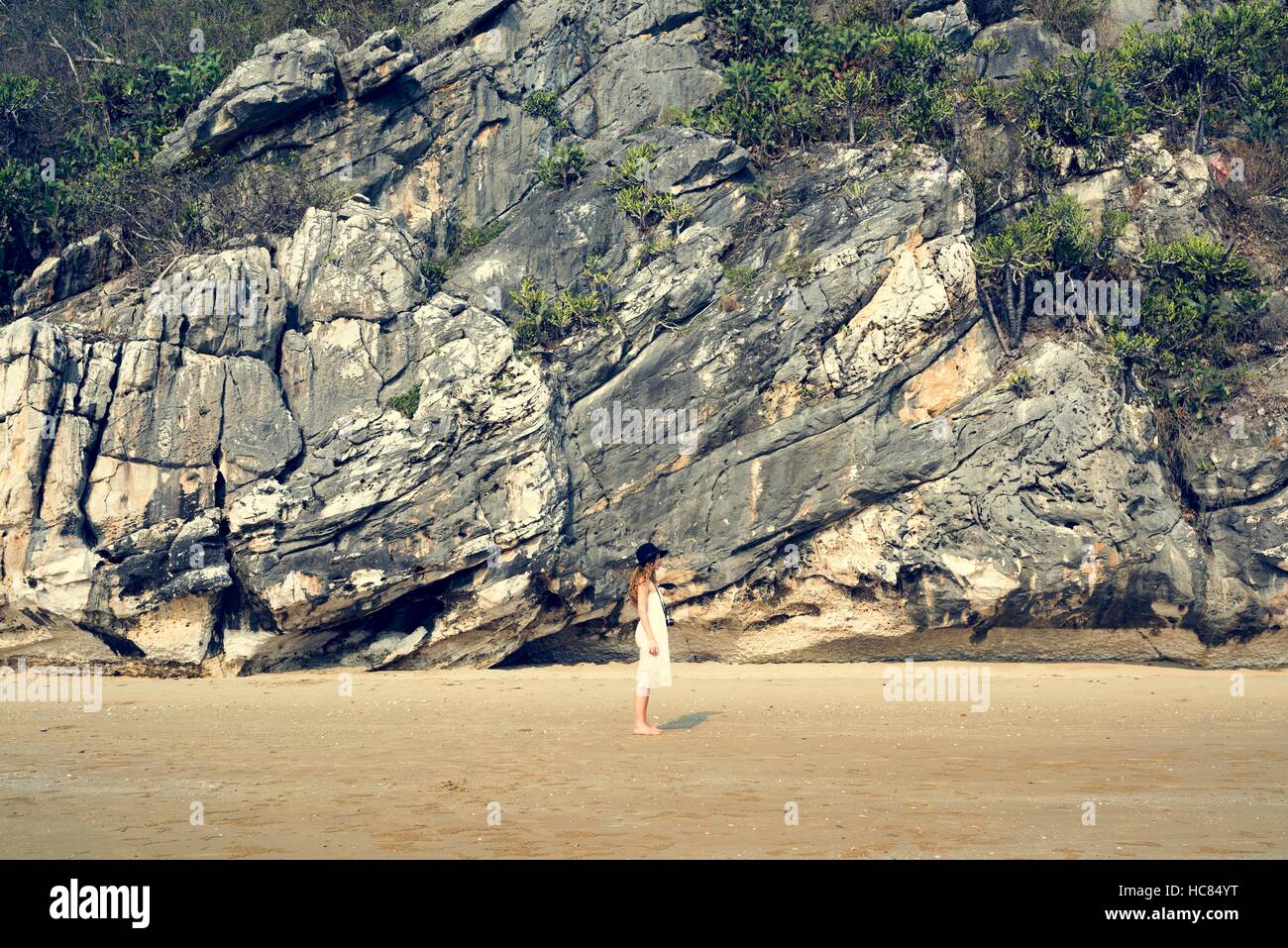 Girl Camera Photographer Focus Shooting Nature Concept Stock Photo - Alamy
