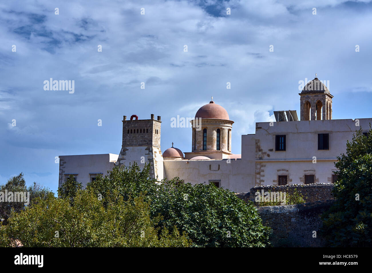 Towers Orthodox monastery on the Greek island of Crete Stock Photo - Alamy
