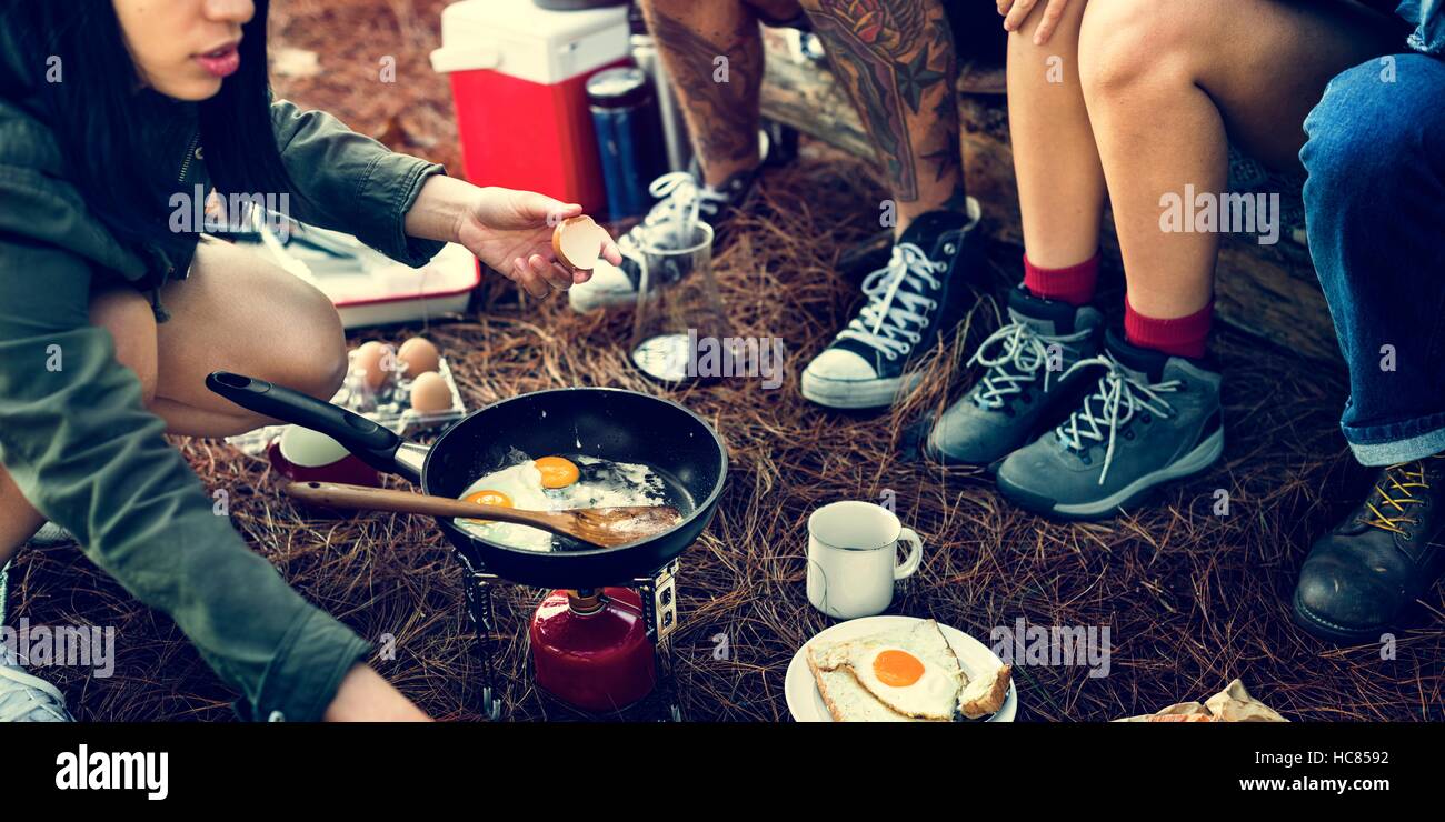 People Friendship Hangout Traveling Destination Camping Concept Stock ...