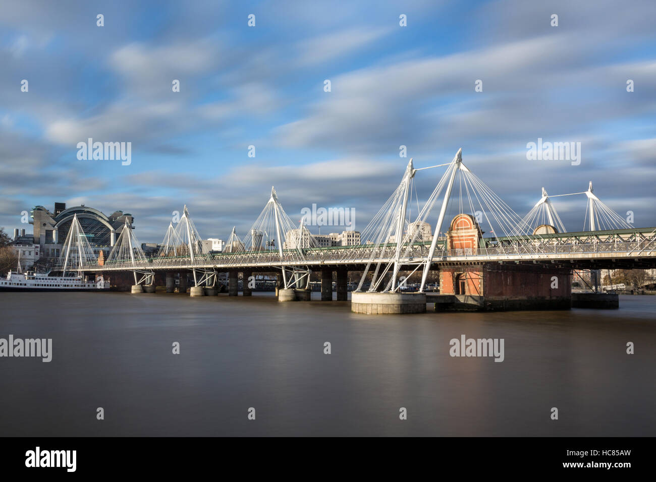 Hungerford Bridge and Golden Jubilee Bridges, London, UK Stock Photo ...