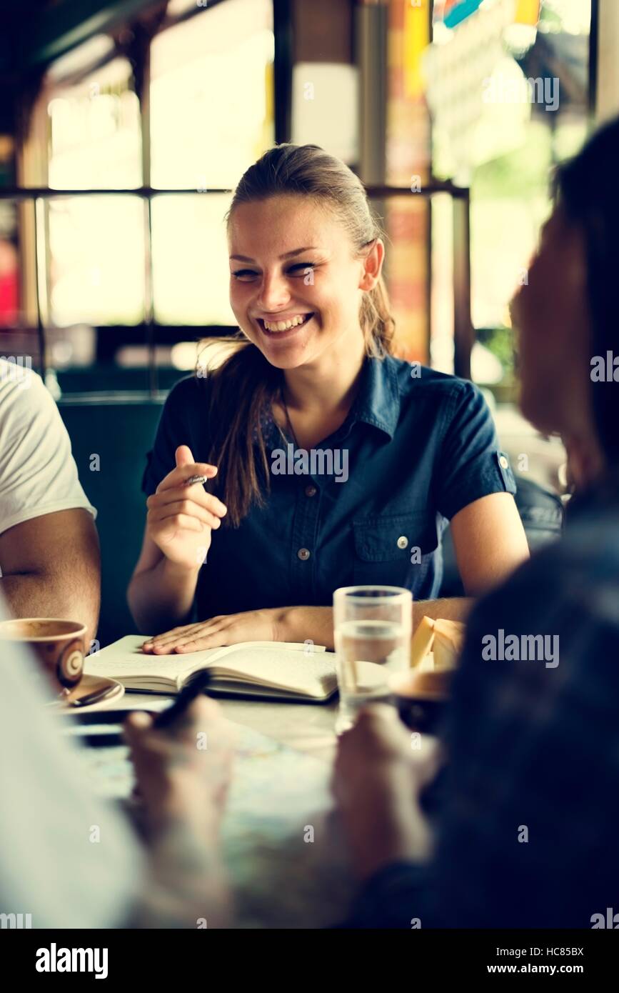 Group Of People Drinking Coffee Concept Stock Photo - Alamy