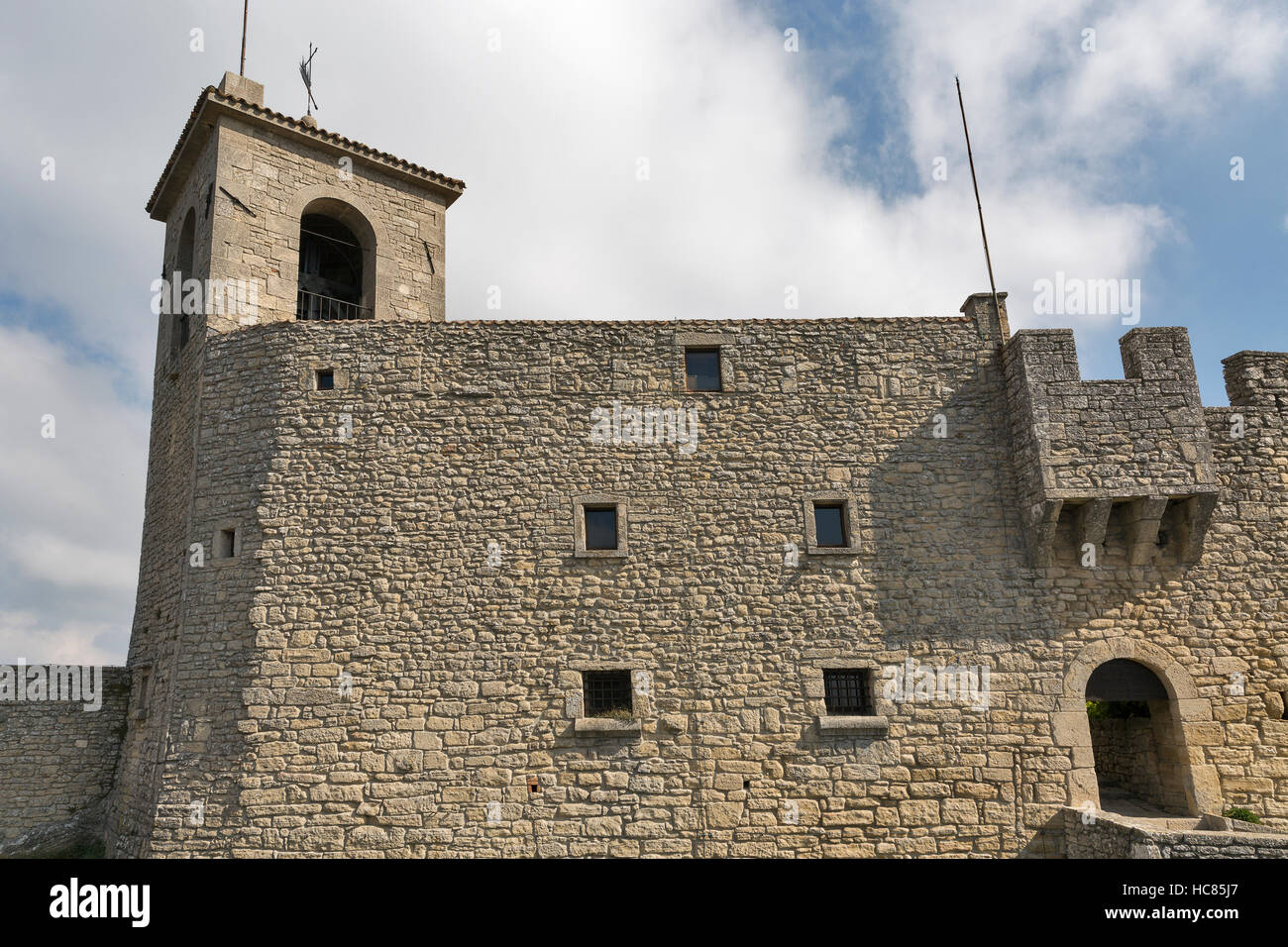 Guaita tower, oldest and most famous tower in San Marino castle Stock ...