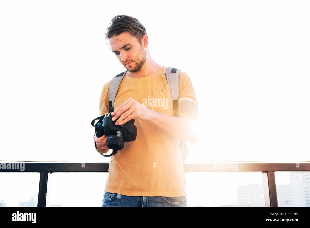 Photographer Camera DSLR Shooting Journalist Concept Stock Photo - Alamy