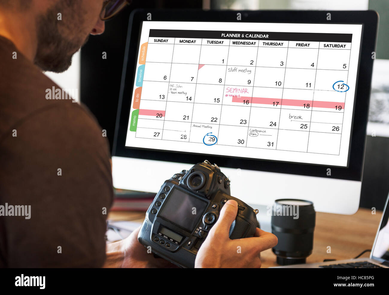 Weekly Planner Schedule Memo Timeline Concept Stock Photo - Alamy