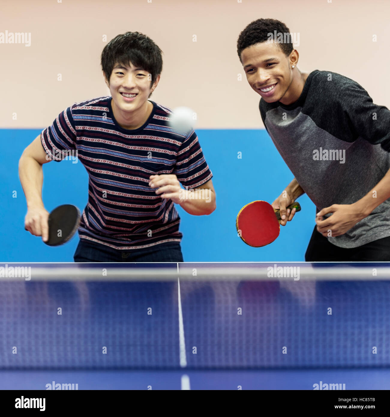 Table Tennis Ping-Pong Friends Sport Concept Stock Photo - Alamy