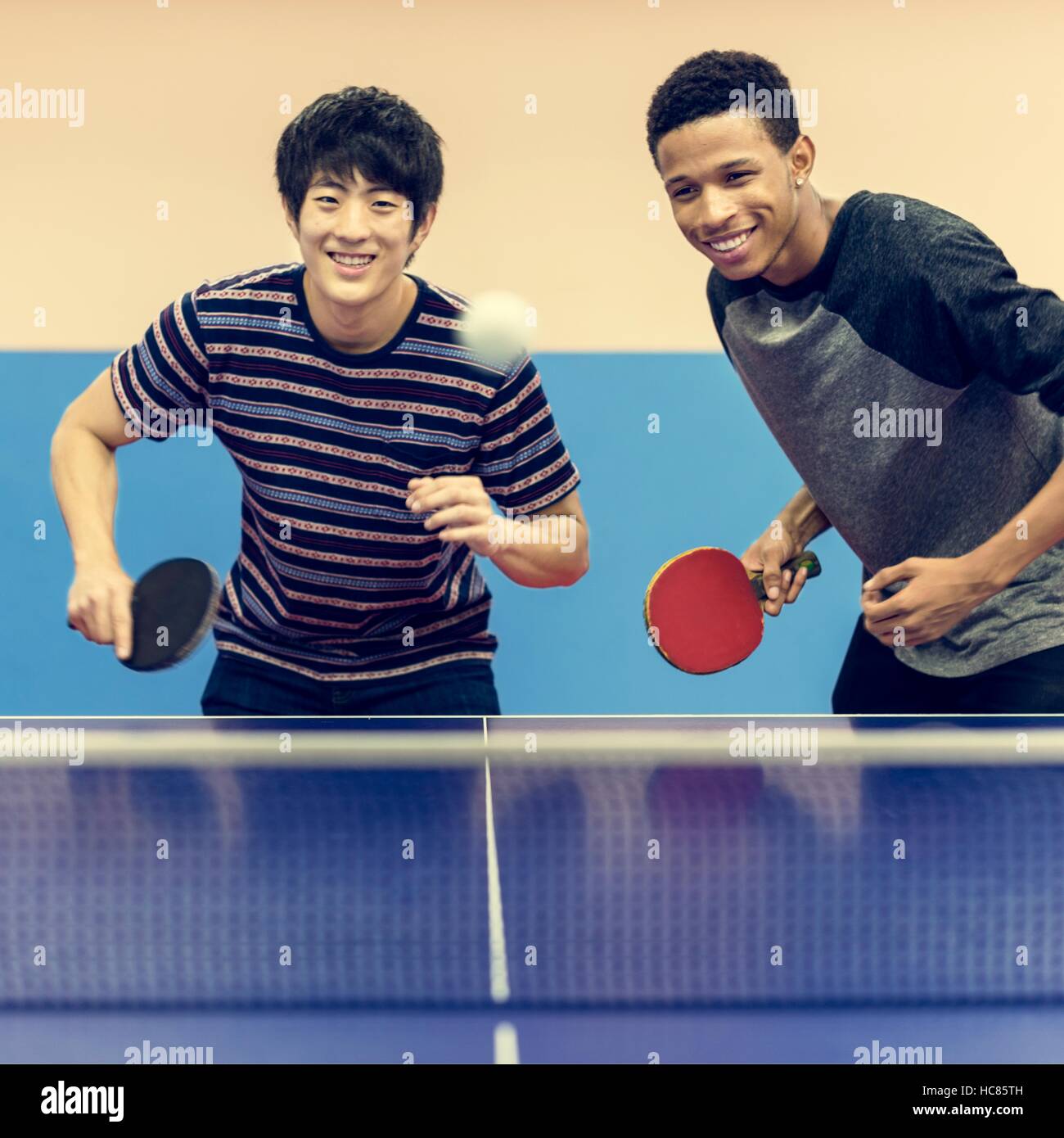 Table Tennis Ping-Pong Friends Sport Concept Stock Photo - Alamy