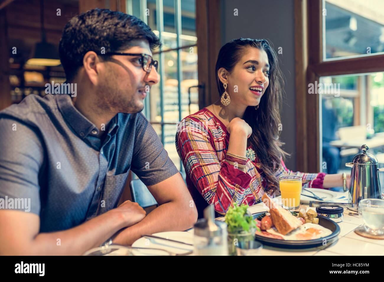Indian Community Eating Restaurant Dining Concept Stock Photo - Alamy