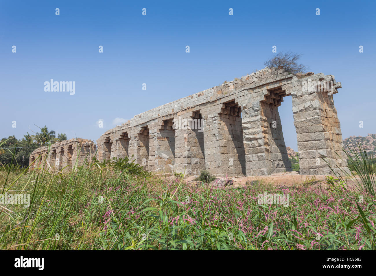 Ruins of ancient bridge. Hampi, Karnataka, India Stock Photo - Alamy