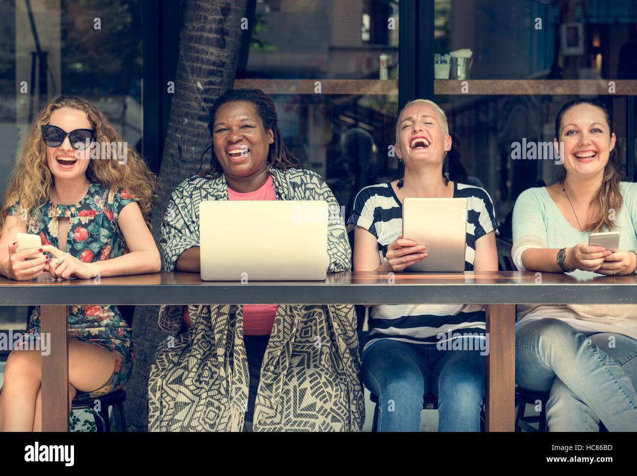 Women Using Digital Device Concept Stock Photo - Alamy
