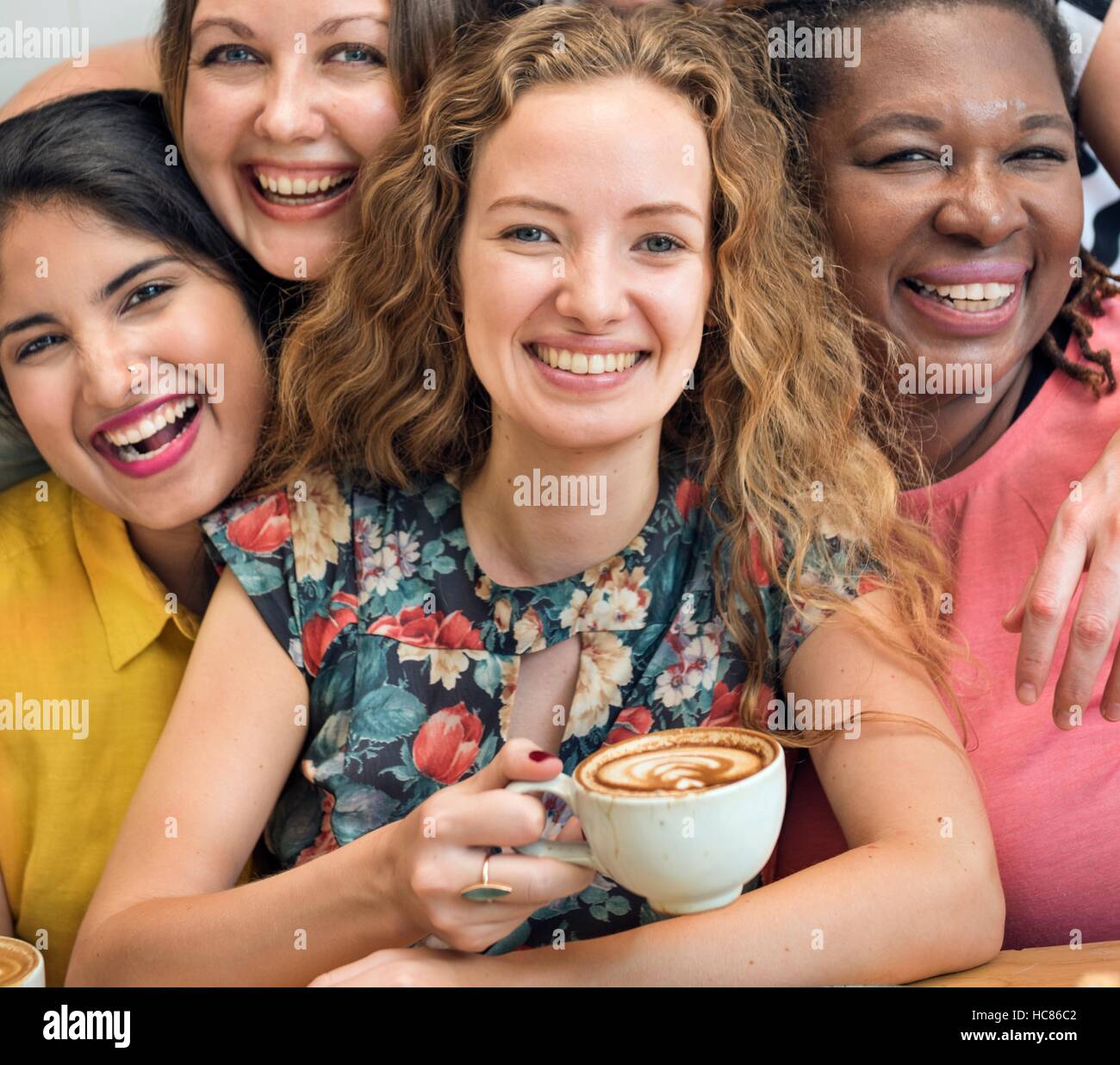 Young Women Drinking Coffee Concept Stock Photo - Alamy