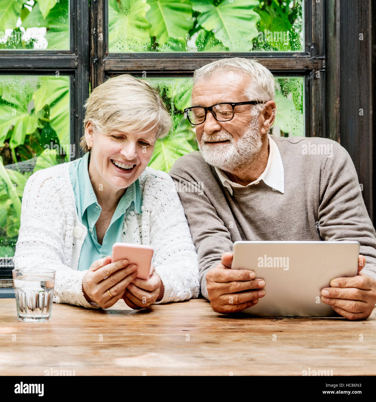 Couple Wife Husband Using Digital Device Concept Stock Photo - Alamy