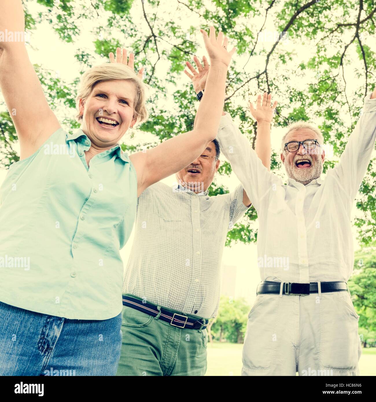 Group of Senior Retirement Friends Happiness Concept Stock Photo - Alamy