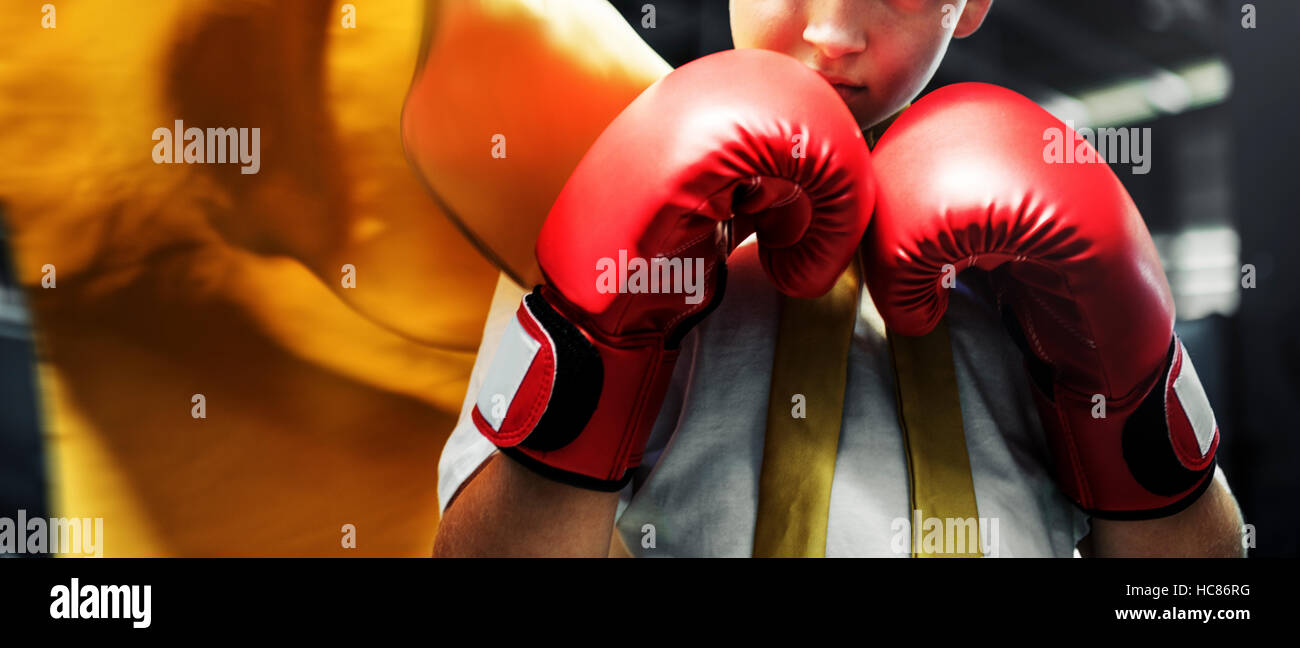 Superhero Champion Boxer Boy Strength Fighter Concept Stock Photo - Alamy