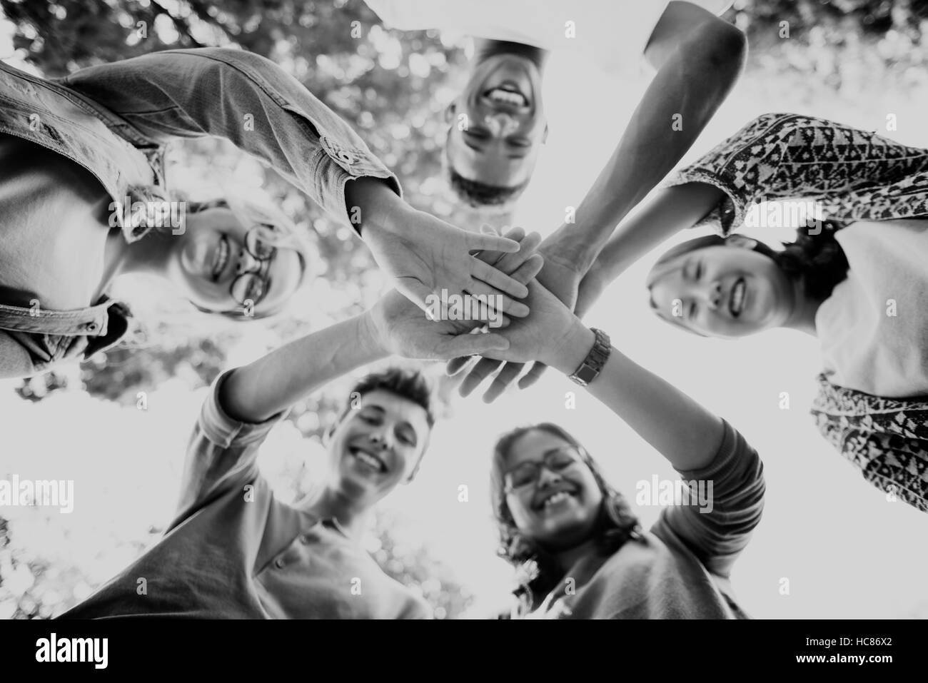 Diverse Teens Hands Together Concept Stock Photo - Alamy