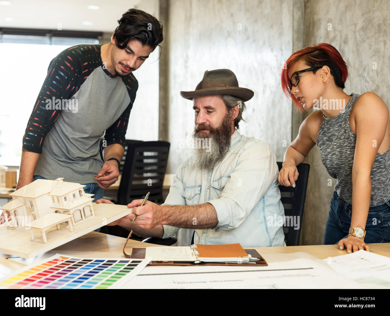 Design Studio Architect Creative Occupation Meeting Blueprint Concept ...