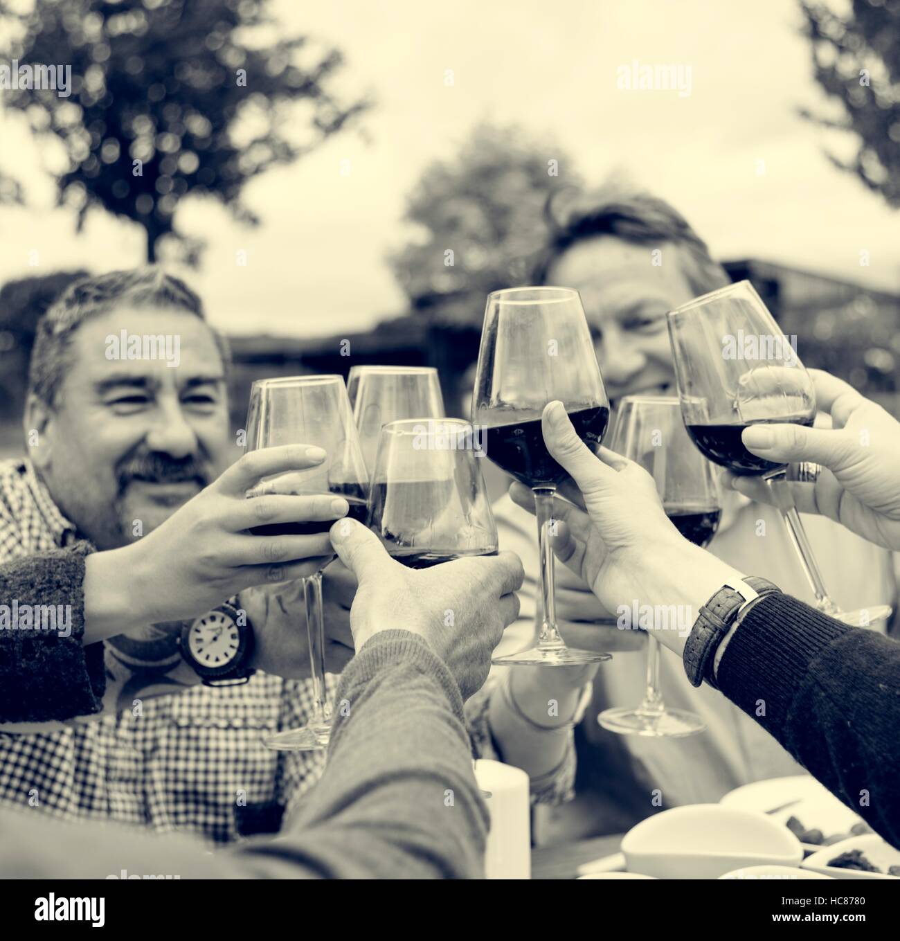 Group Of People Cheers Concept Stock Photo - Alamy